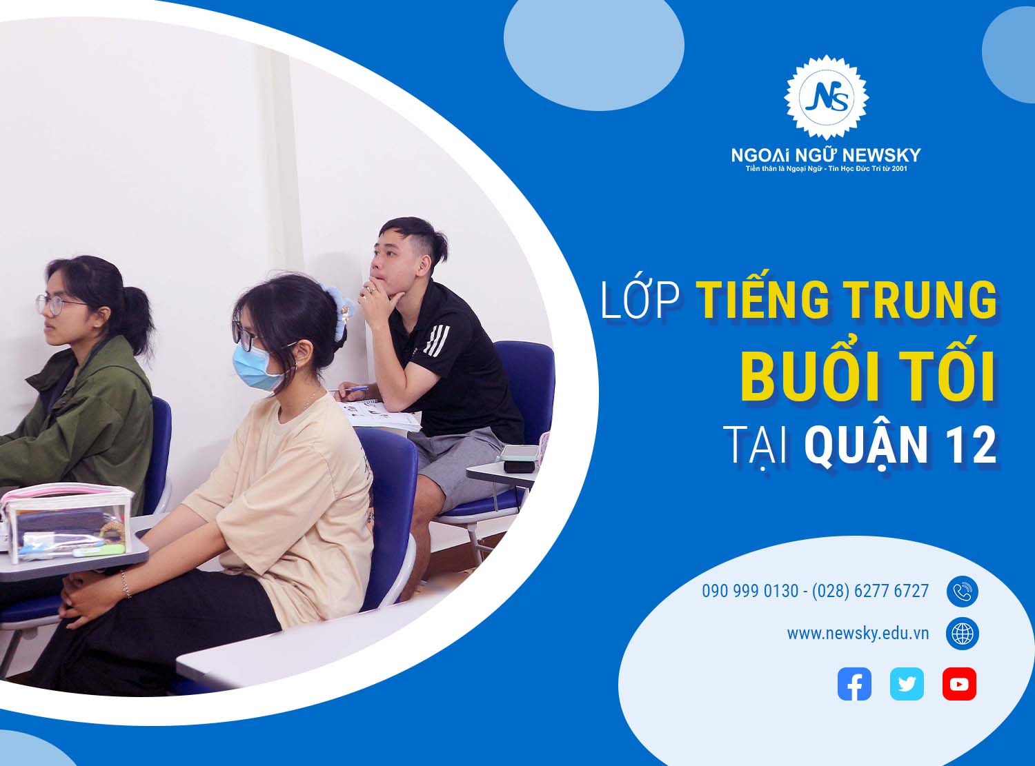 Lớp tiếng Trung buổi tối tại quận 12 - Web Tiếng Trung